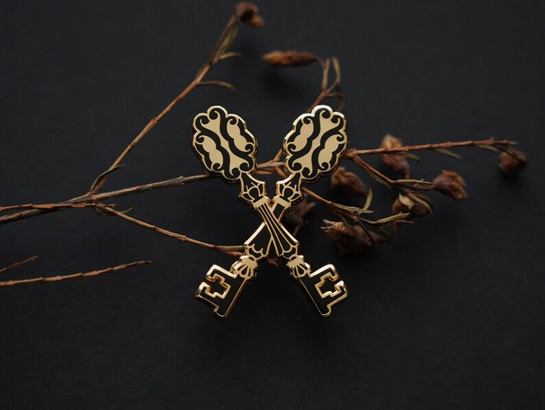 Double Keys Enamel Lapel Pin - Etsy