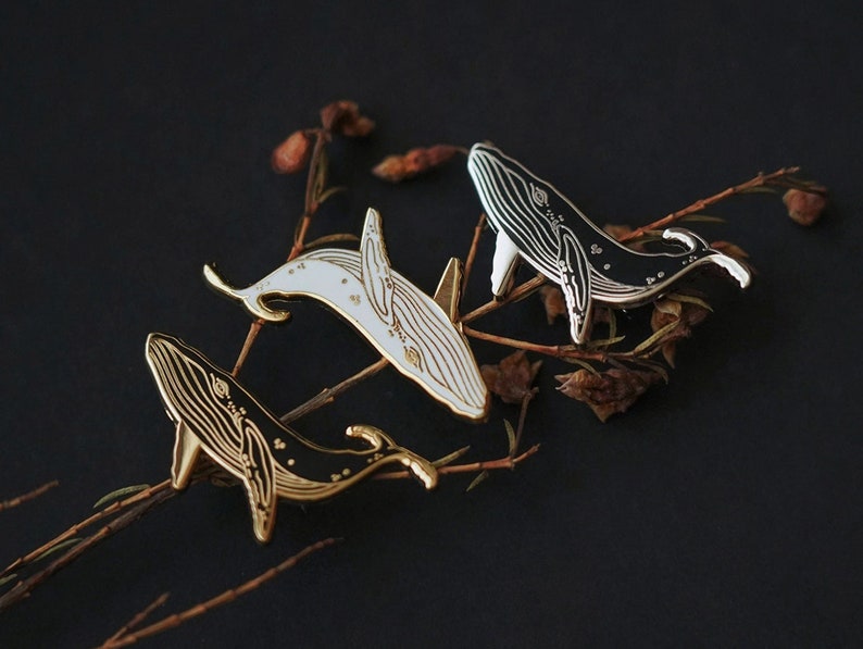 Whale Enamel Pin - Etsy