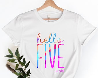 Hello Five Birthday Shirt - Etsy