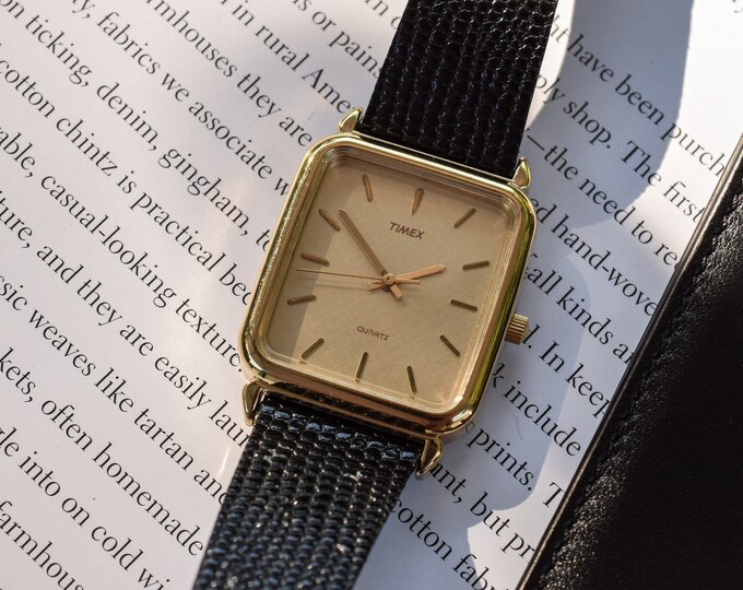 Vintage Timex Quartz Gold Tone Tank Watch - Etsy
