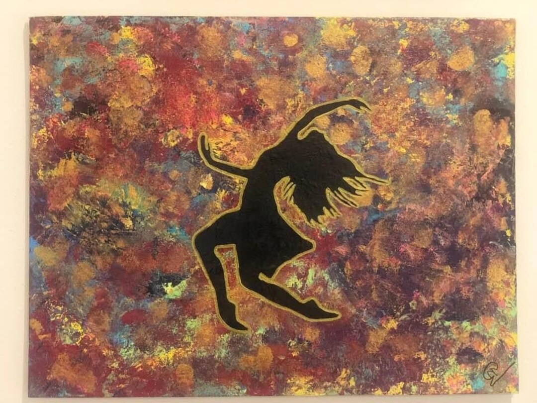 Hand-painted Acrylic Woman Art – Colorful Celebration of Freedom (12x16 ...