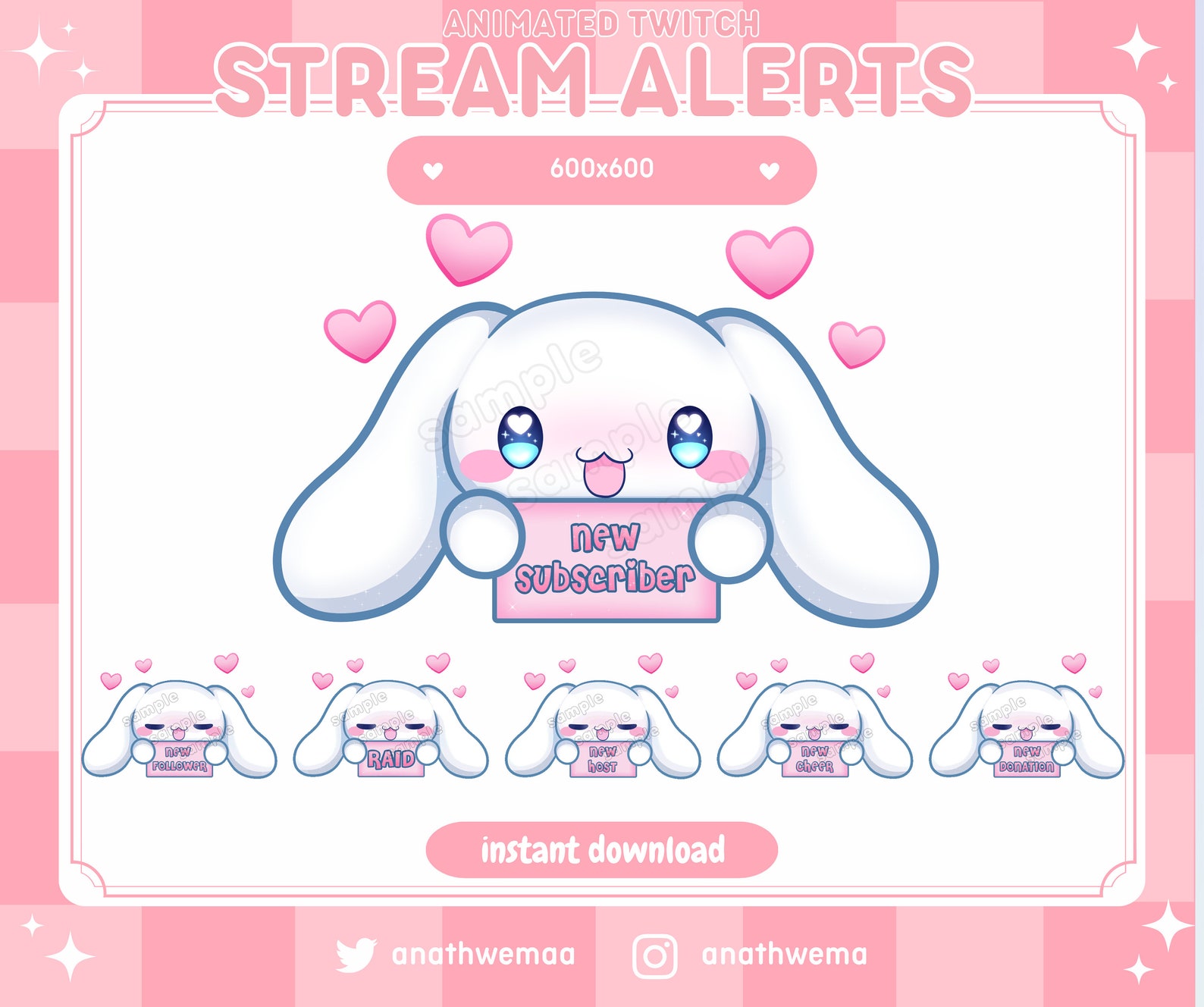 6x Animated Cute Puppy Plush Twitch Alerts Discord Emotes Hello Gif ...