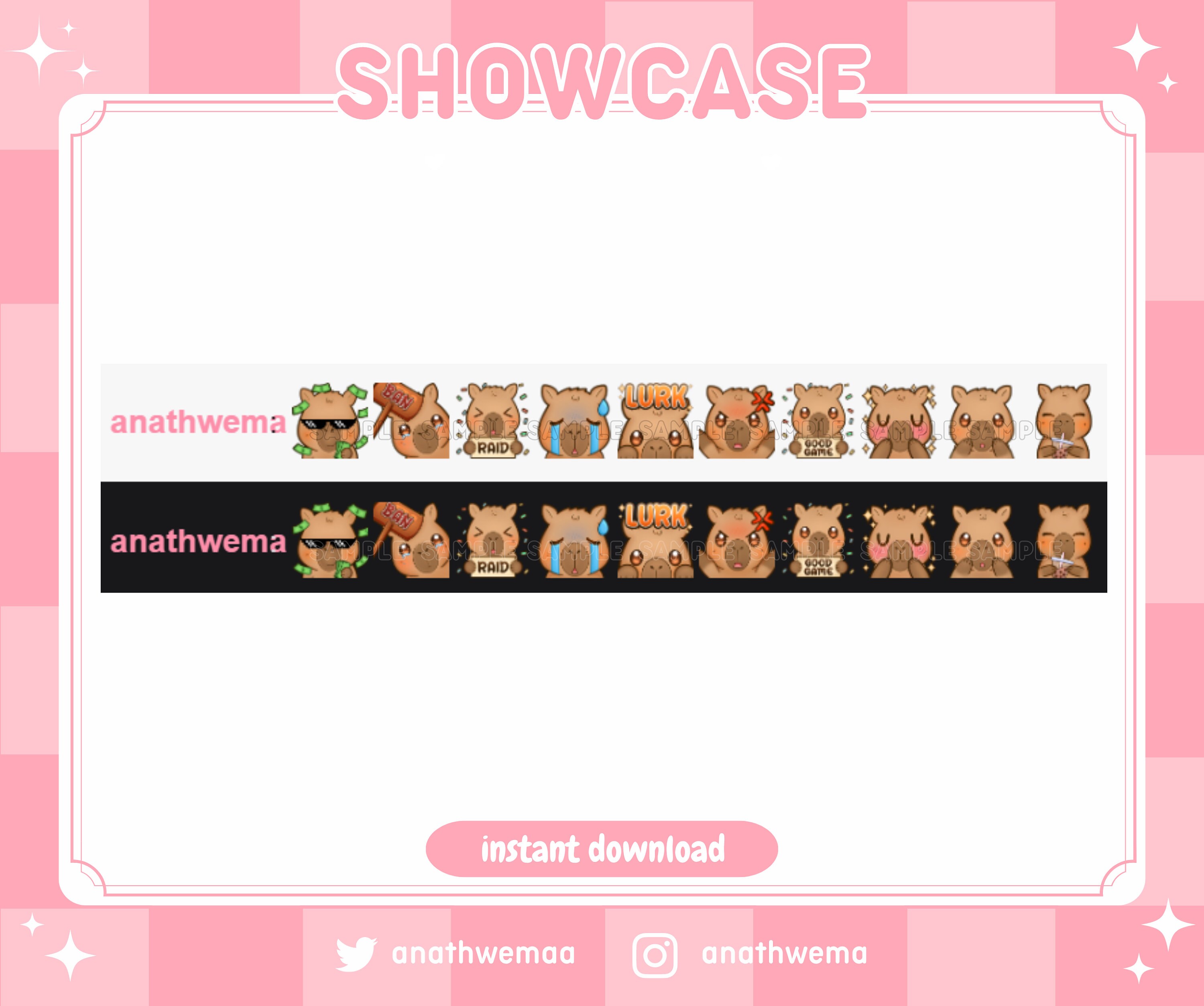 Capybara Twitch Emotes Bundle (10x) | Discord Emotes Cute Kawaii Mega ...