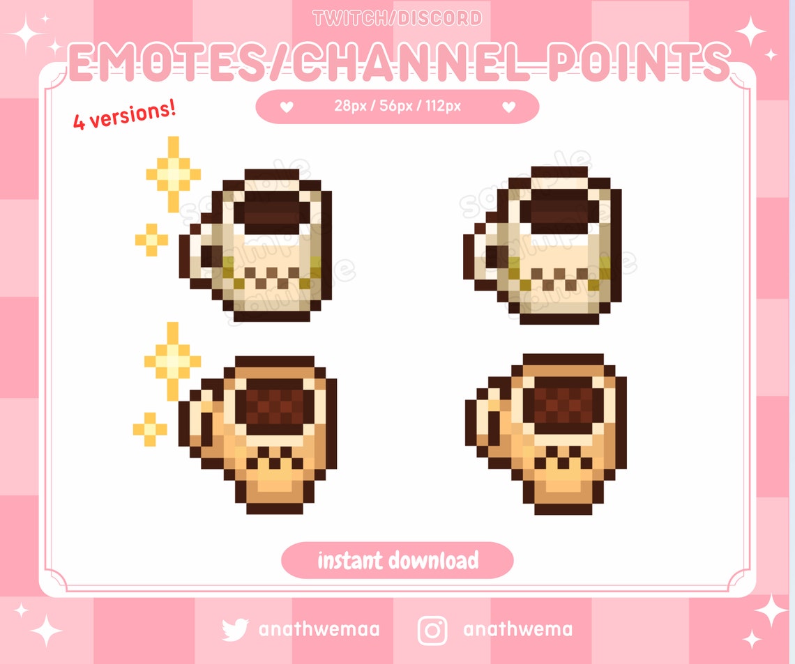 4x HYDRATE Stardew Valley Inspired Coffee Twitch Emotes / Channel ...
