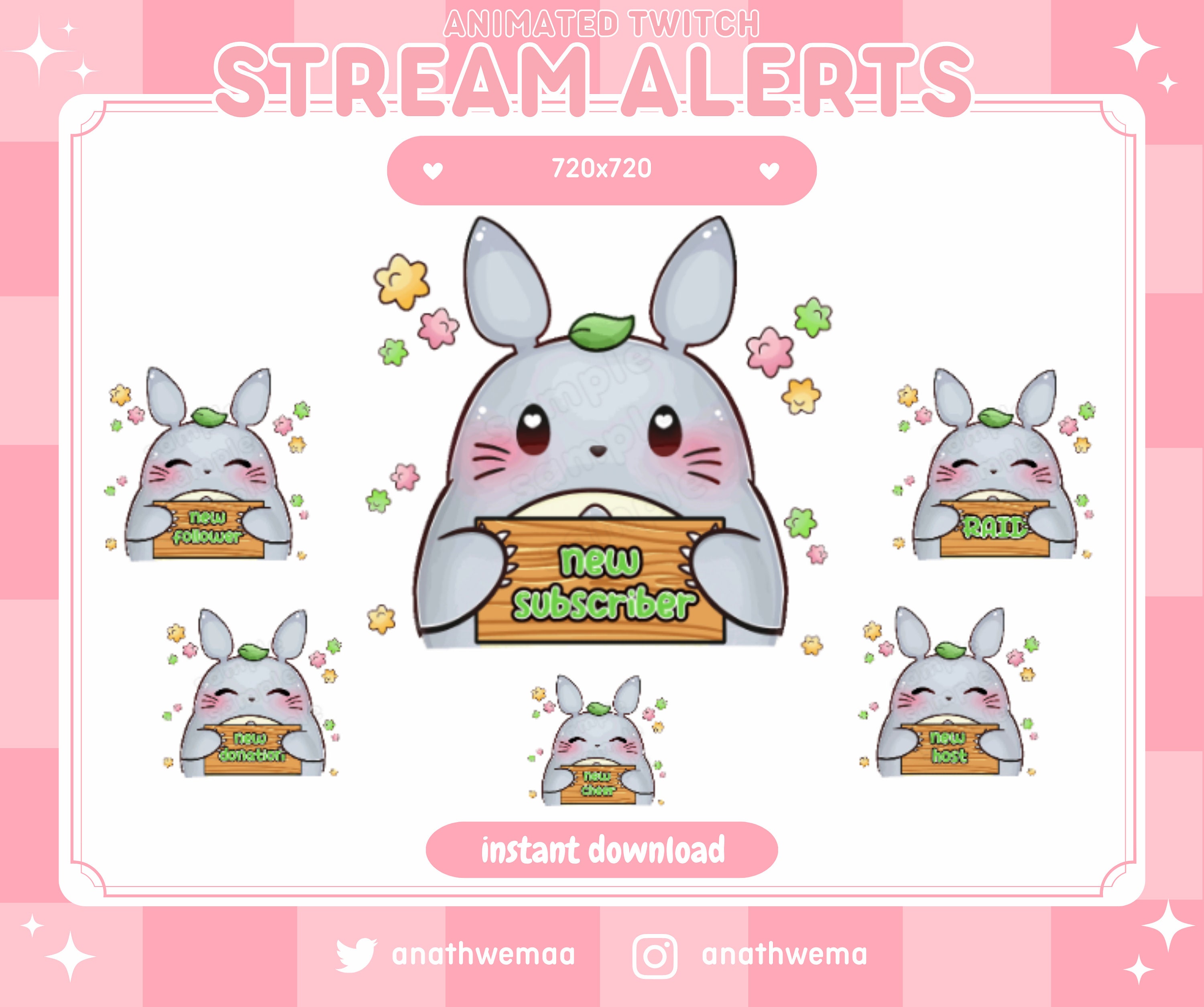 6x Animated Grey Neighbour Forest Spirit Twitch Alerts Discord Emotes ...