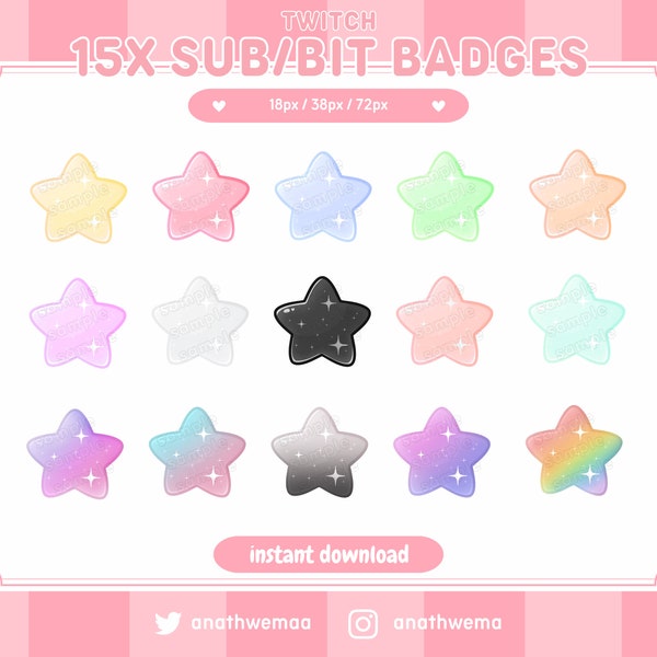 Twitch Sub Badges Free - Etsy