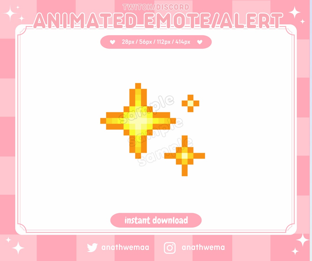 Animated Sparkles Emote Alert | Twitch Discord Emotes | 8-bit Star Cute ...