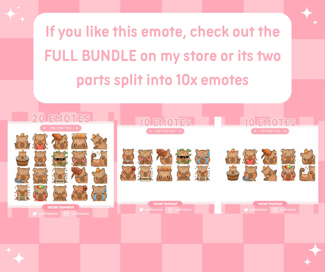 Capybara Twitch Emote BUFF MUSCULAR Discord Emotes Cute Funny Flexing ...