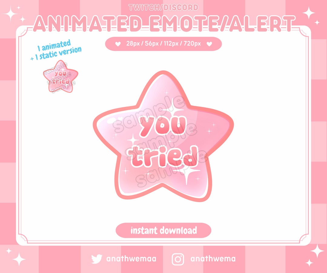 ANIMATED + STATIC You Tried Star Twitch Emote / Alert | Discord Emotes ...