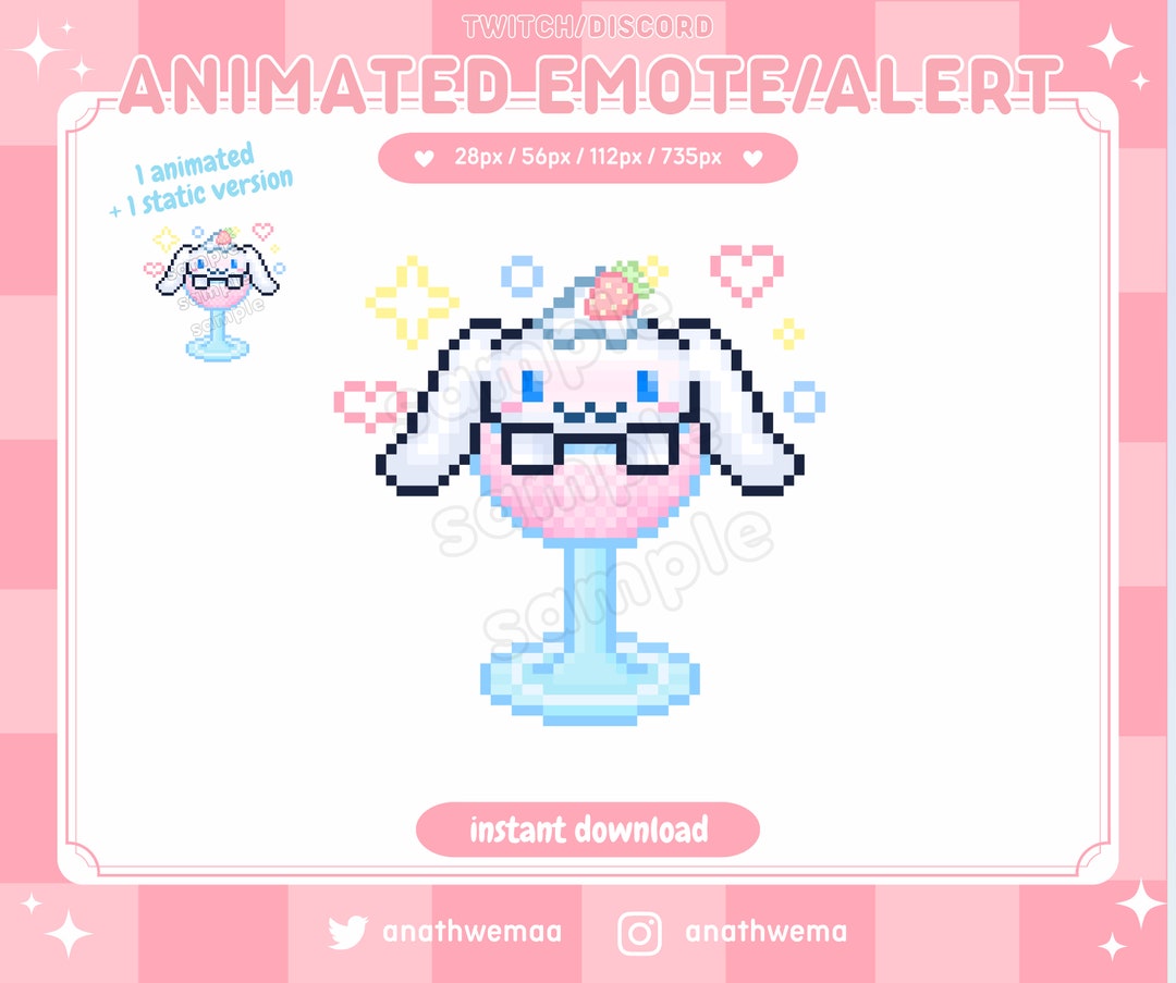 ANIMATED + STATIC Cute Bunny Plush Twitch Emote / Alert | Discord ...
