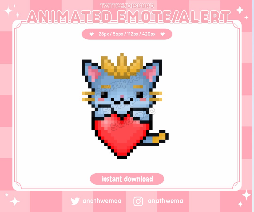 ANIMATED Yuumi Heart Emote Alert League of Legends Cute Kawaii 8 Bit ...
