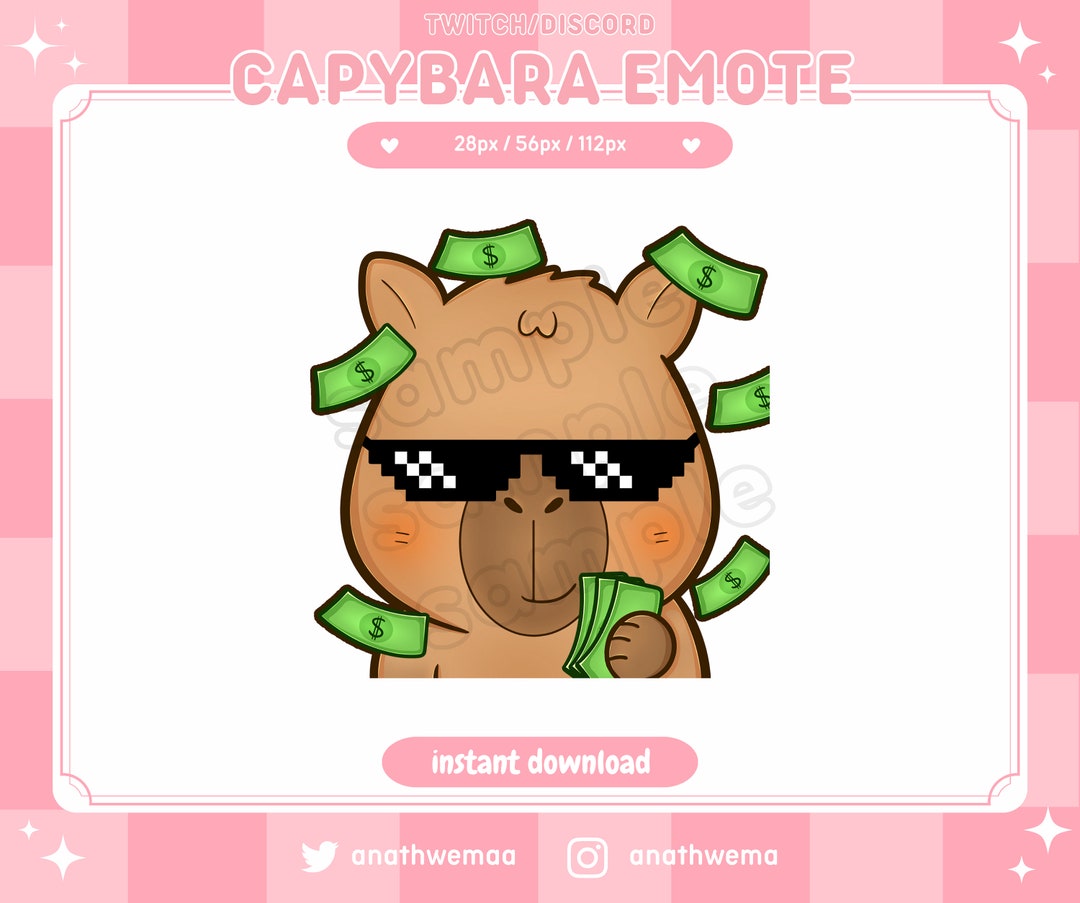 Capybara Twitch Emote Cute Money Rain | Discord Emotes Funny Meme ...