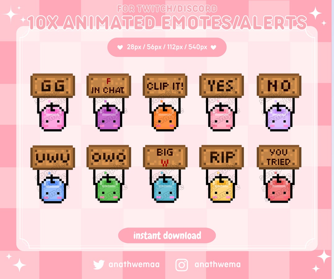 10x ANIMATED Stardew Valley Junimo Twitch Alerts / Emotes | Sign Text ...