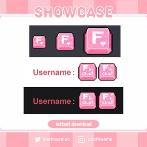 Pink F Key | Twitch Emote | Pixel 8 Bit Sub Bit Badge Pastel | Discord ...