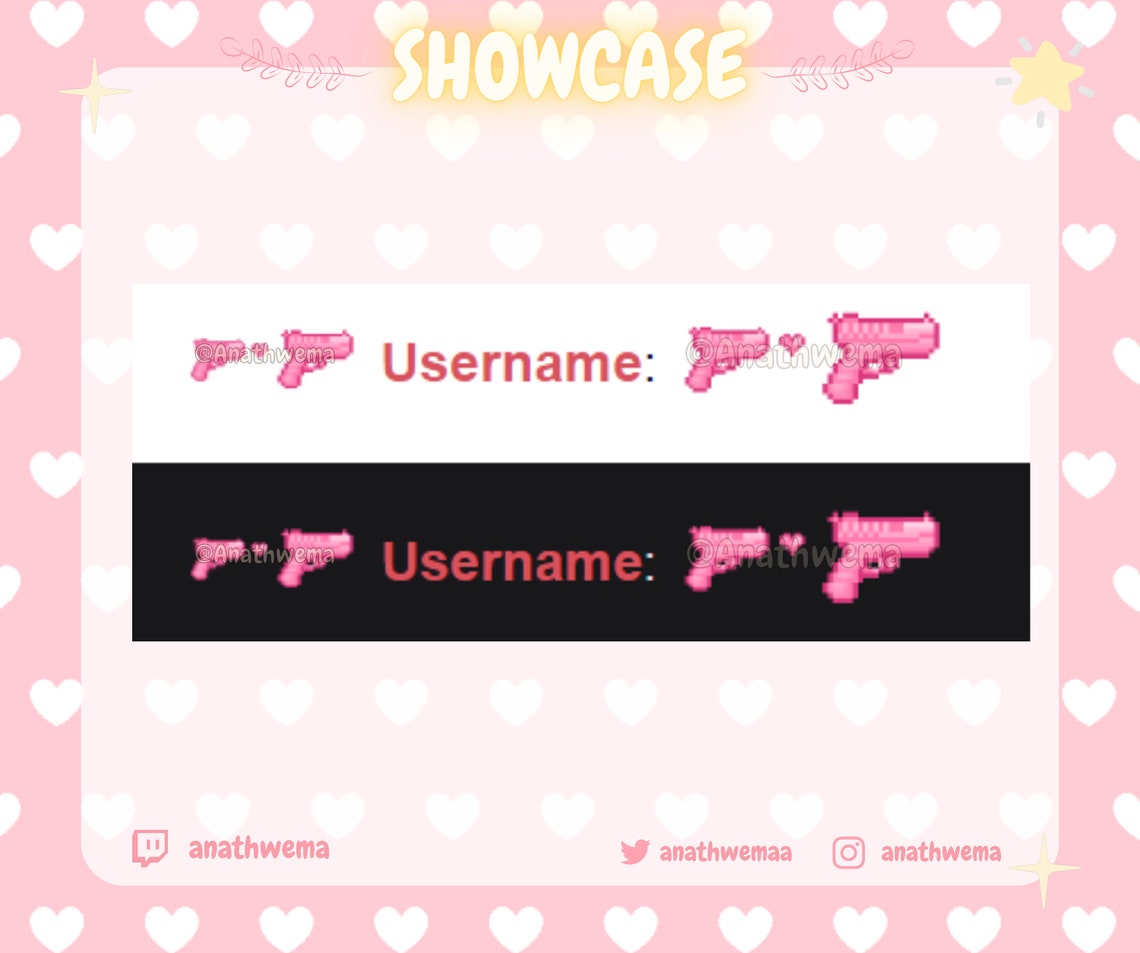 1 ANIMATED + 2 STATIC Pixel Art Pink Heart Gun | Twitch Emote | 8 Bit ...