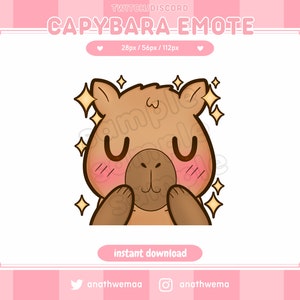 Capybara Twitch Emote UWU Discord Emotes Cute Funny Meme - Etsy