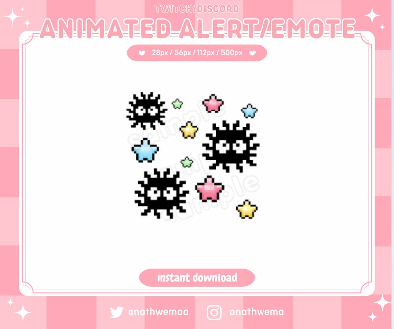 ANIMATED Forest Soot Twitch Alert / Discord Emote | Cute 8 Bit Plush ...