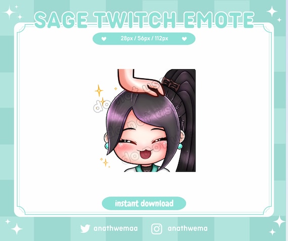 Valorant Sage Headpat Emote Twitch Discord Cute Anime - Etsy