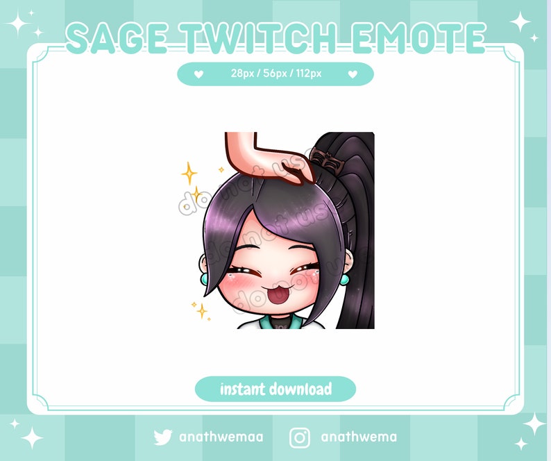 Valorant Sage Headpat Emote | Twitch Discord | Cute Anime Chibi Uwu ...