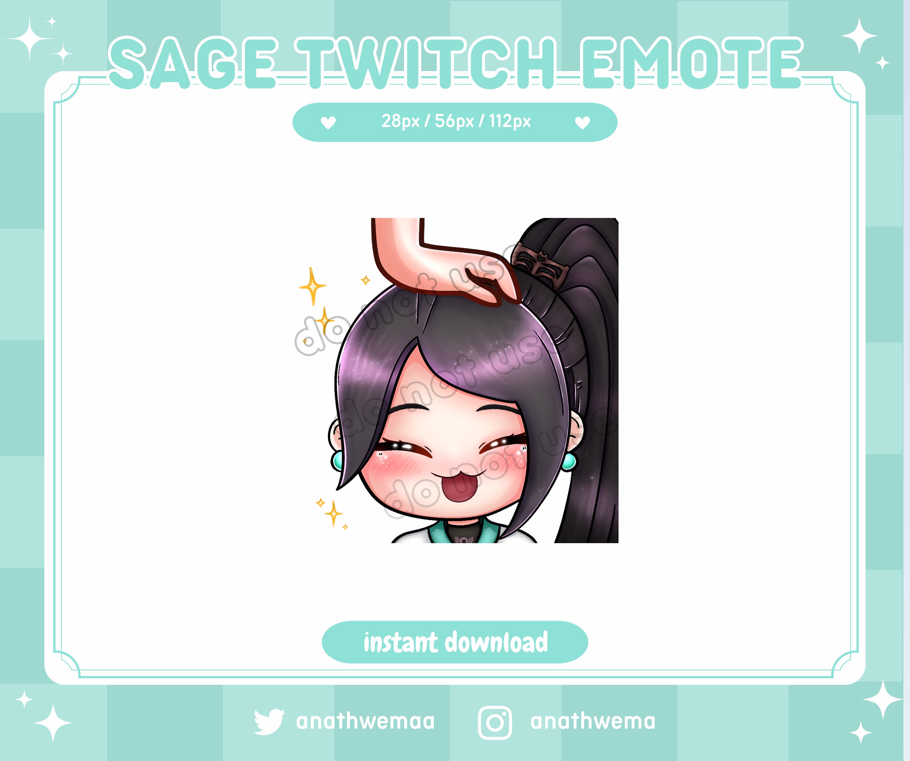 Valorant Sage Headpat Emote | Twitch Discord | Cute Anime Chibi Uwu ...