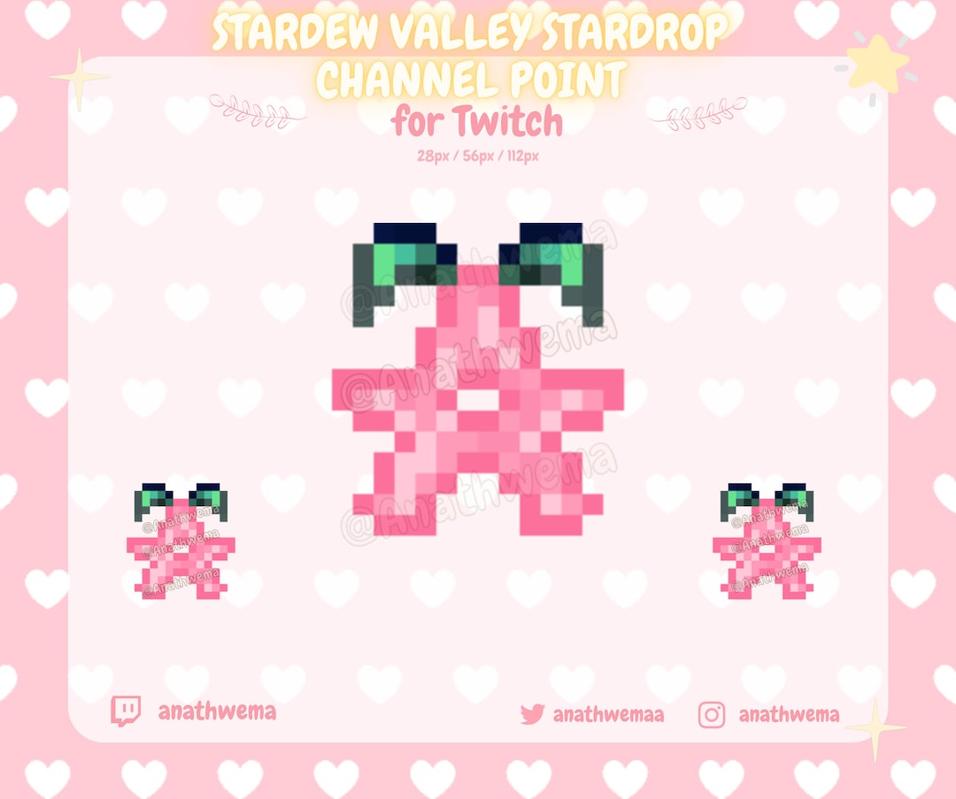 Stardew Valley Pink Stardrop Twitch Emote / Channel Points | Pixel Art ...