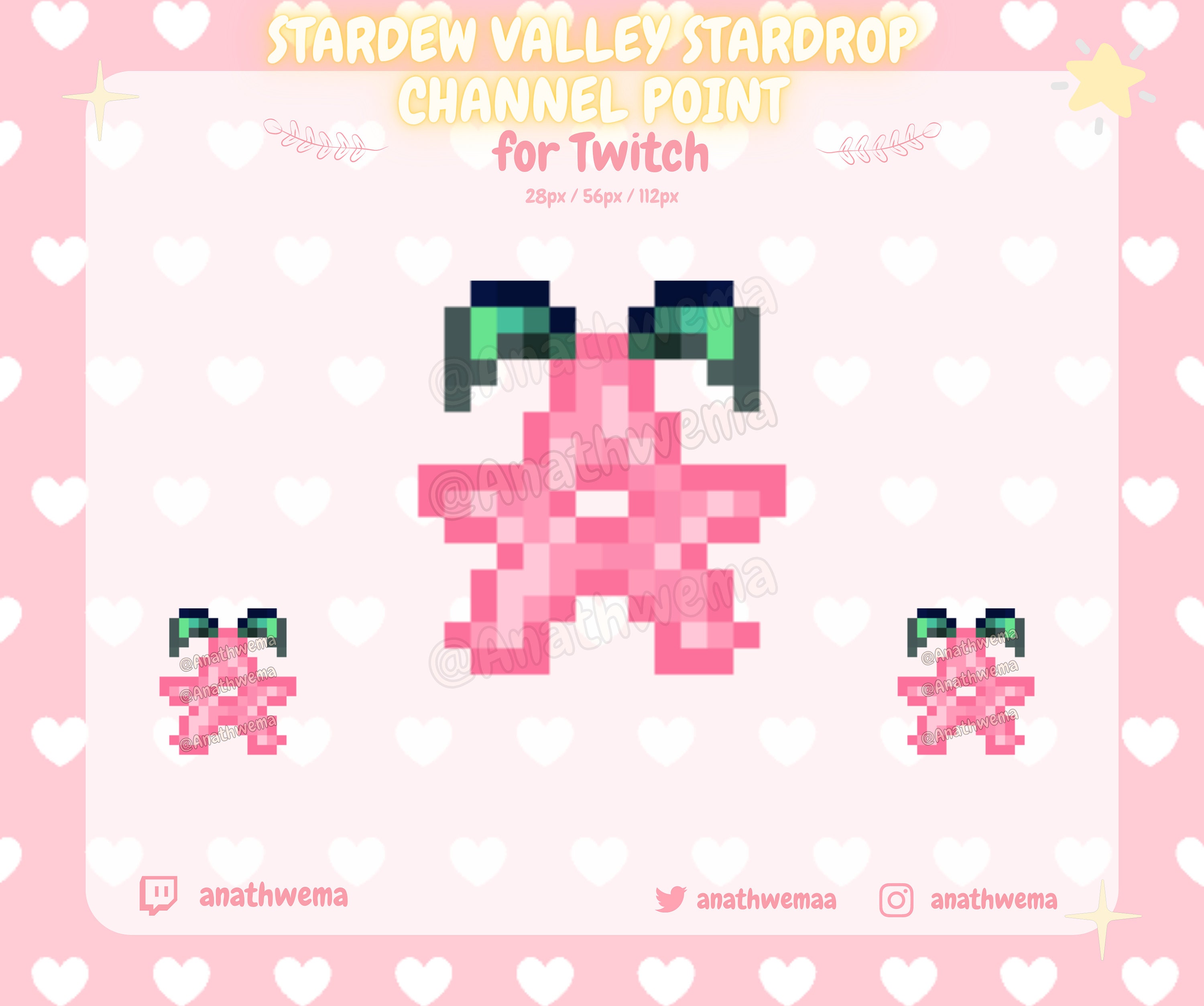 Stardew Valley Pink Stardrop Twitch Emote / Channel Points | Pixel Art ...