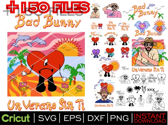 Bad Bunny SVG Bad Bunny Heart SVG Layered SVG Cricut - Etsy