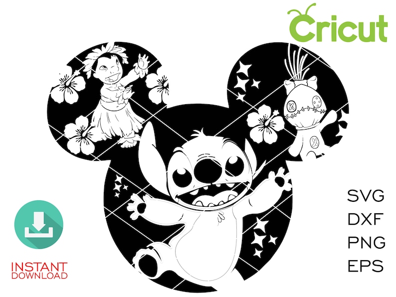 Stitch Svg Stitch Silhouette Svg Mickey Head Svg Stitch - Etsy