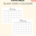 Blank Yearly Calendar Printable, PDF Printable, Digital Download ...