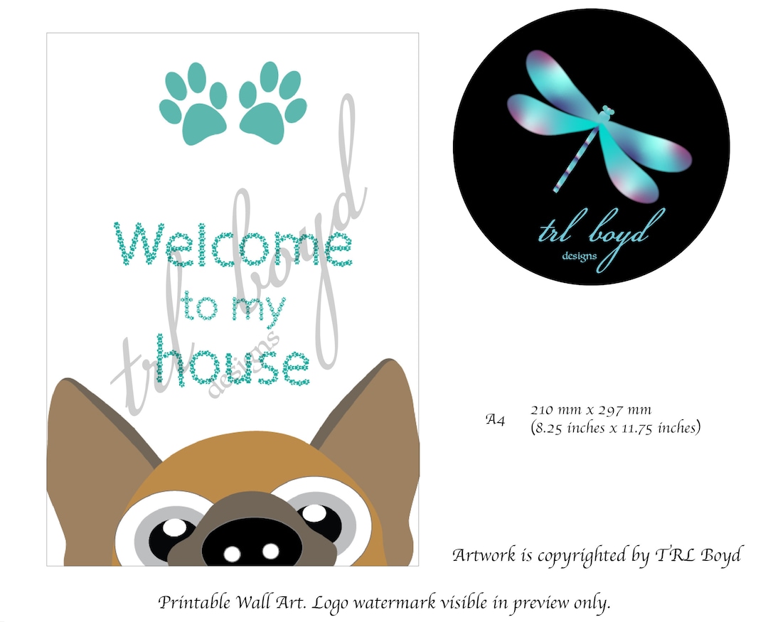 German Shepherd Welcome Sign, Dog Lover Gift (PDF, JPEG) - Etsy