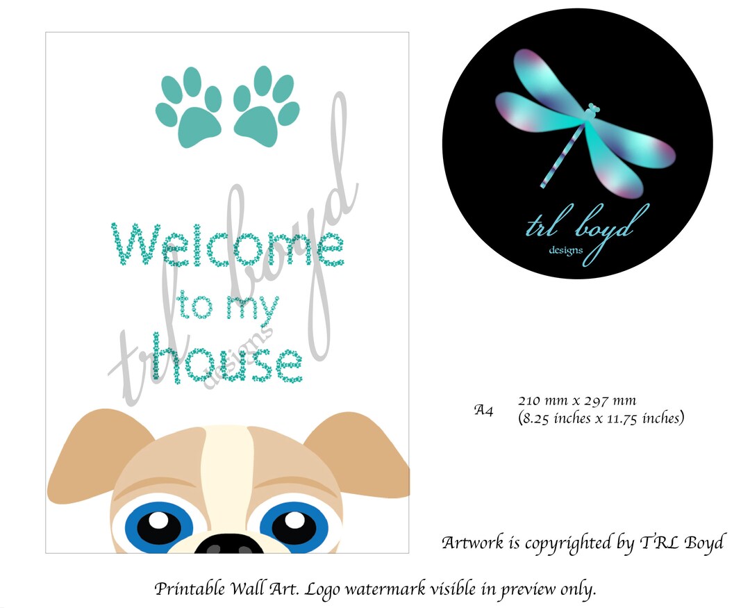 Jack Russel Gift, Cute Printable Jack Russel, Dog Welcome Sign, House ...