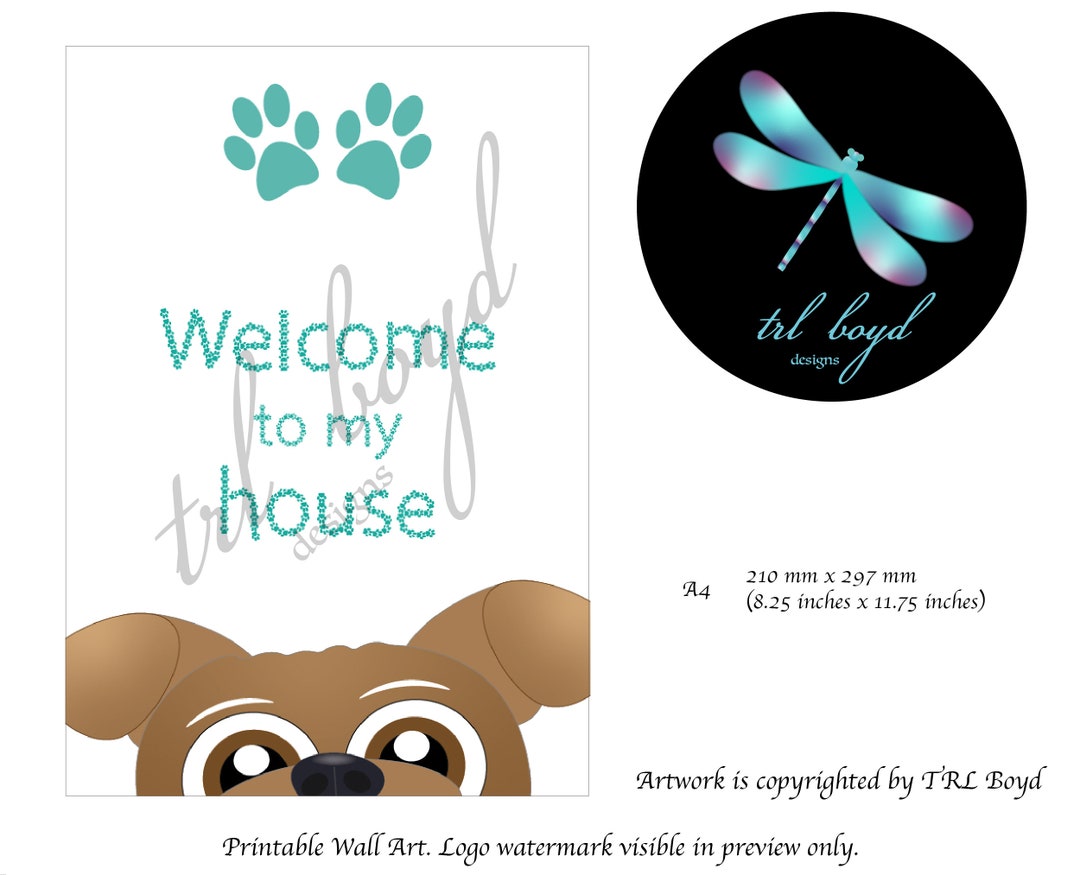 Staffy Gifts, Staffy Print, Staffy Welcome Sign, Staffordshire Welcome ...