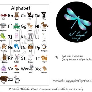 Printable Animal Alphabet Poster, ABC Poster, School Printable ...