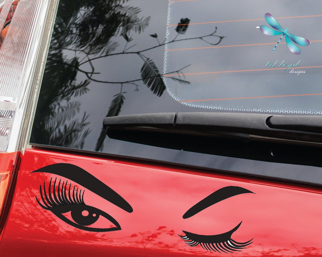 Winking Eyes Car Decal, Winking Eye Sticker, Car Sticker, Mirror Decal ...