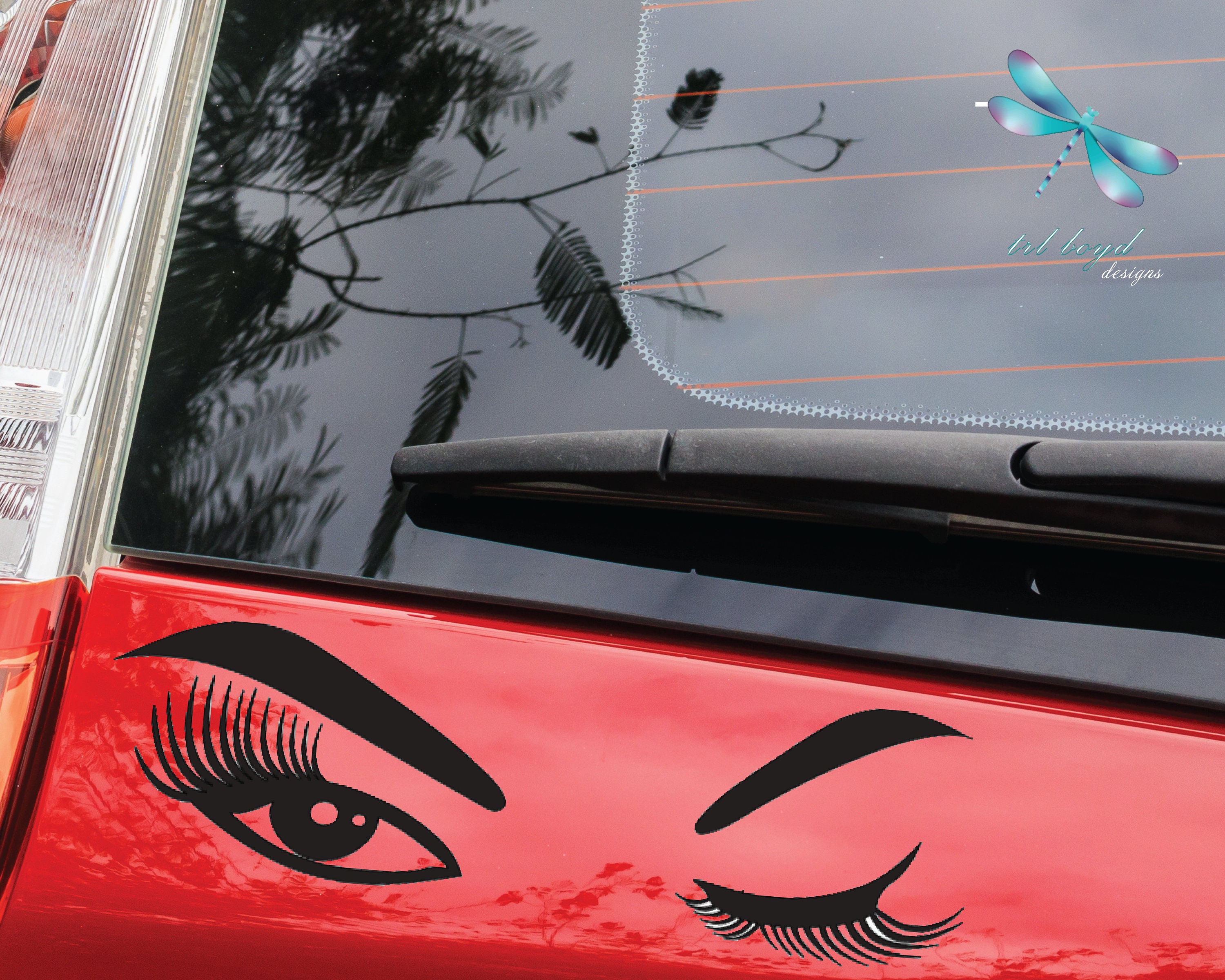 Winking Eyes Car Decal, Winking Eye Sticker, Car Sticker, Mirror Decal ...