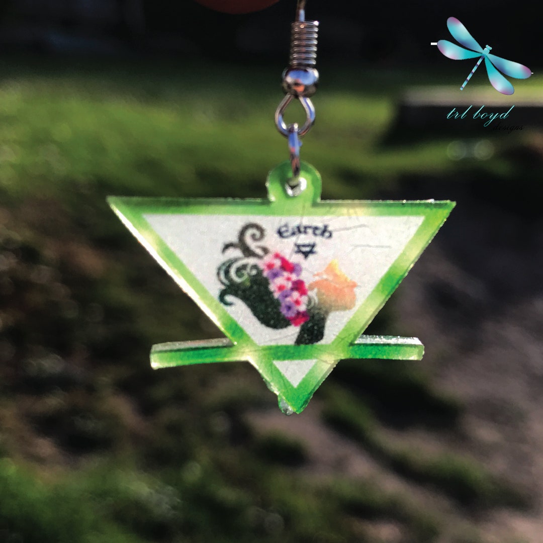 Five Element Earrings Fire Air Earth Water Spirit, Lightweight Resin ...