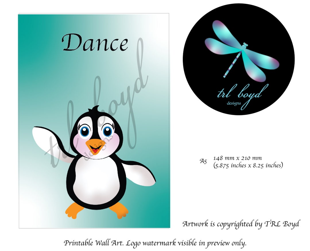 Cute Baby Penguin Nursery Print, Printable Penguin Wall Art, Arctic ...