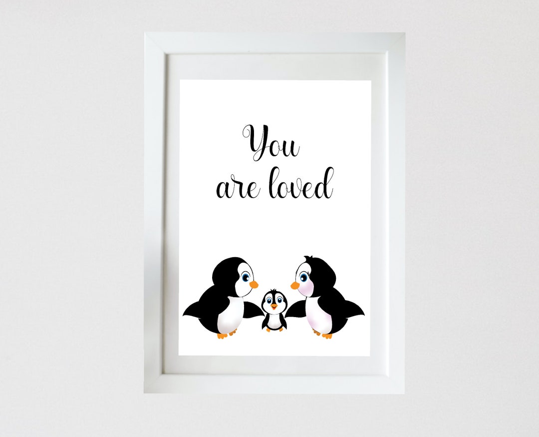 Penguin Family Wall Art Cute Baby Penguin Nursery Print - Etsy