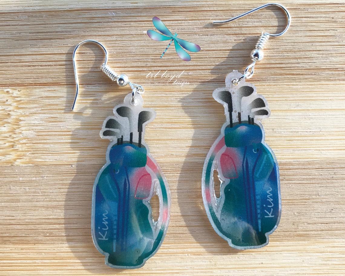 Golf Bag Earrings, Golf Club Earrings, Gift for Golf Lover, Golf Gift ...