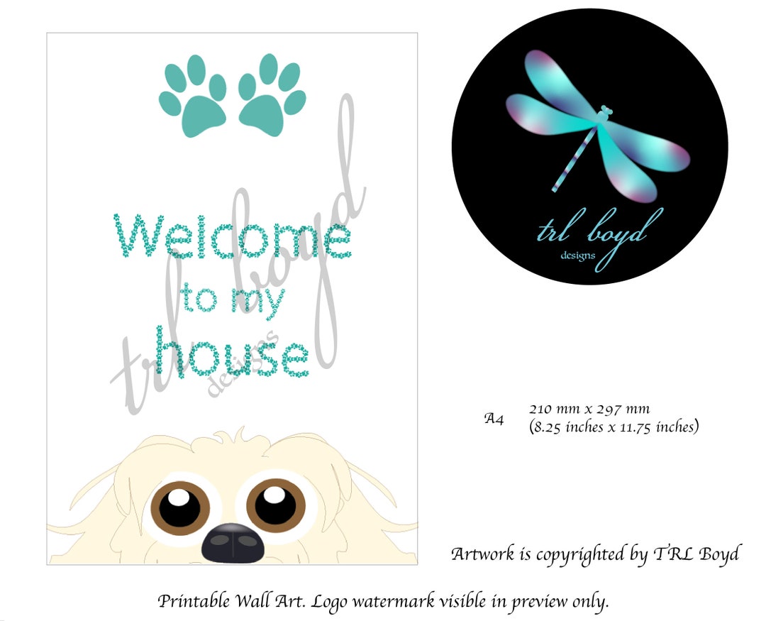 Scruffy Shih Tzu Cross Welcome Sign, Dog Welcome Sign, Gift for Dog ...