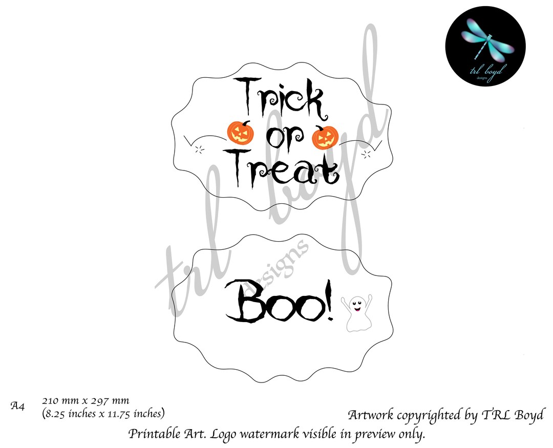 Trick or Treat Printable, Halloween Decorations, Halloween Cut Outs ...