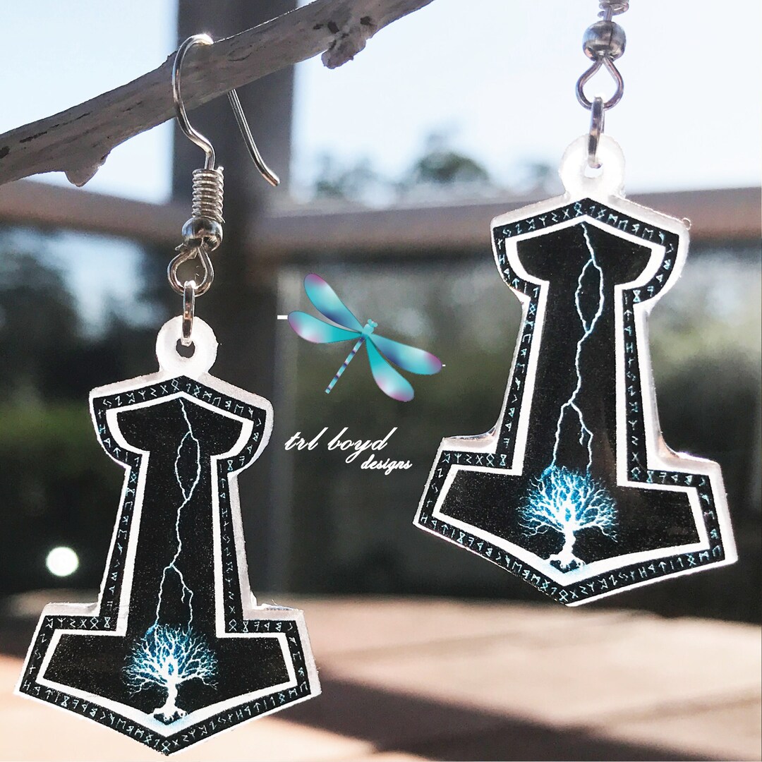 Thor Hammer Mjolner Earrings, Thor Costume, Lady Thor, Viking Jewellery ...