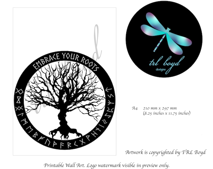 Viking Tree | SVG PNG JPG | Yggdrasil | Odin Ravens | Viking Art ...