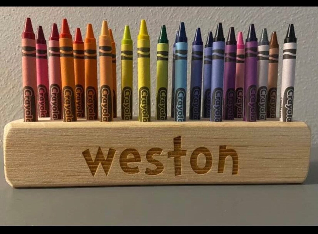Engraved Crayon Holder, Crayon Block, Personalized Childrens Crayon ...