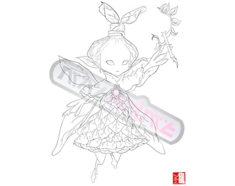 Moogle - Final Fantasy XIV - Printable PNG - Coloring Page Download - Etsy
