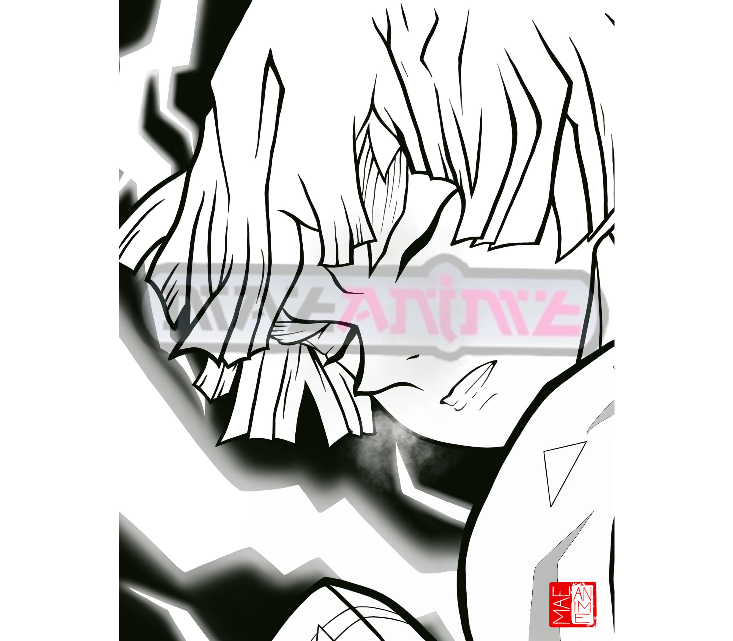 Zenitsu Agatsuma - Demon Slayer - Printable PNG - Coloring Page ...