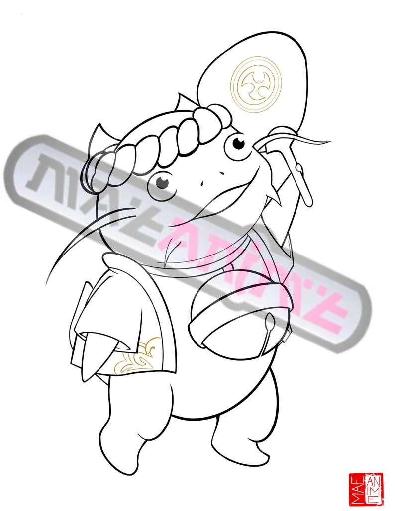 Namazu - Final Fantasy XIV - Printable PNG - Coloring Page Download - Etsy