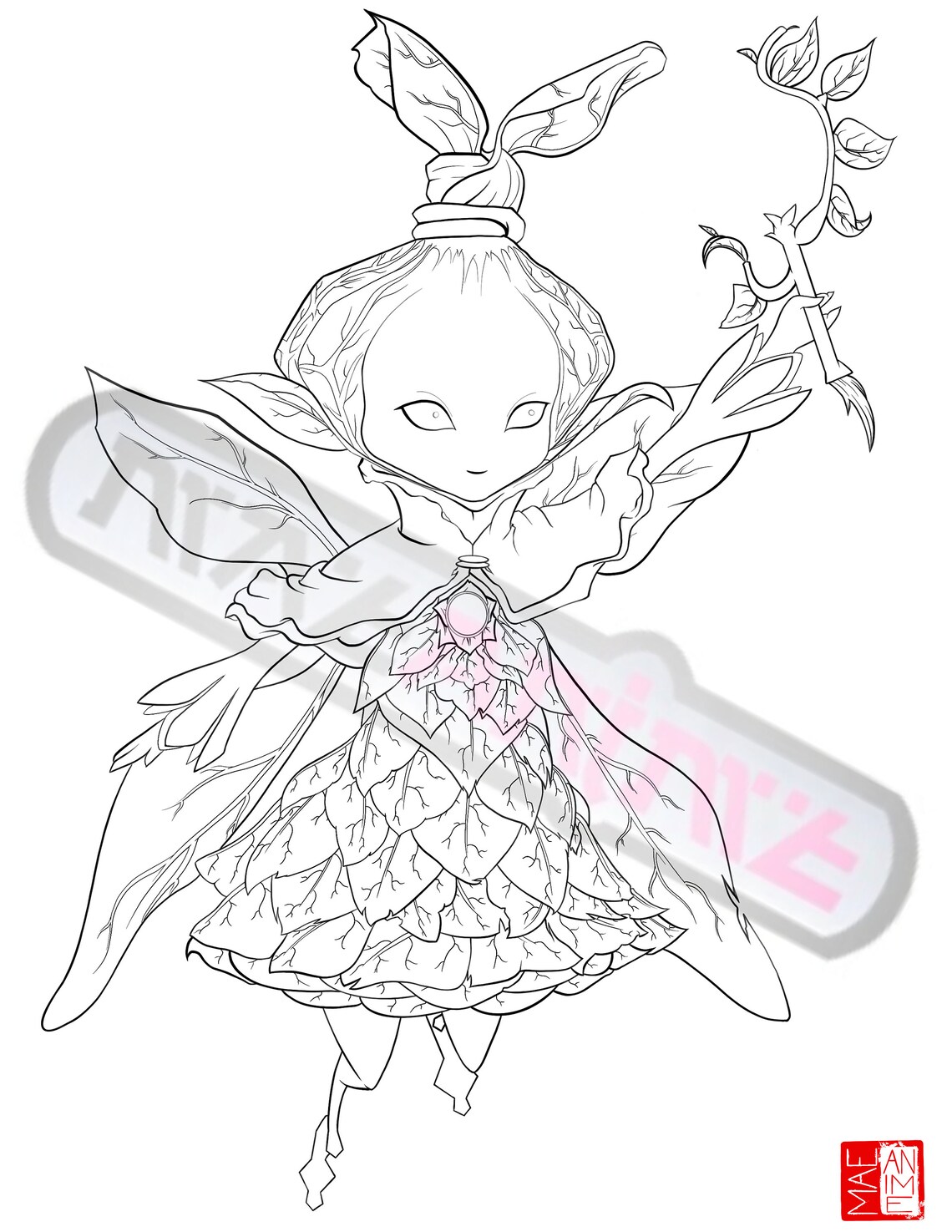 Sylph Final Fantasy XIV Printable PNG Coloring Page Download - Etsy