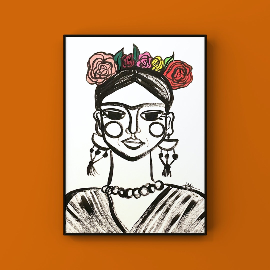 Flash Sale Ode to Frida Kahlo Portrait Painting on 9x12 Mixed Media ...