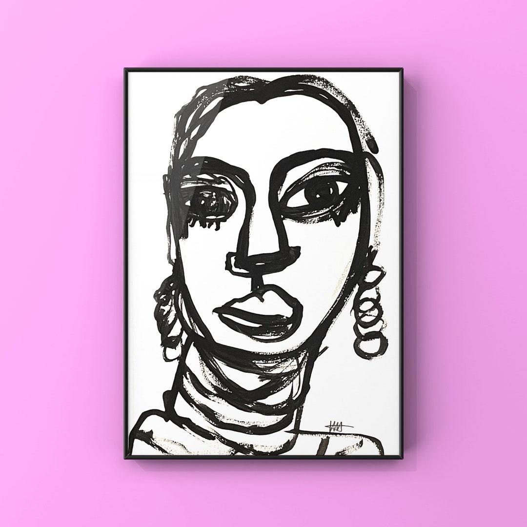 Think You Can Fool Me Black and White 9x12 Painting Abstract OOAK ...